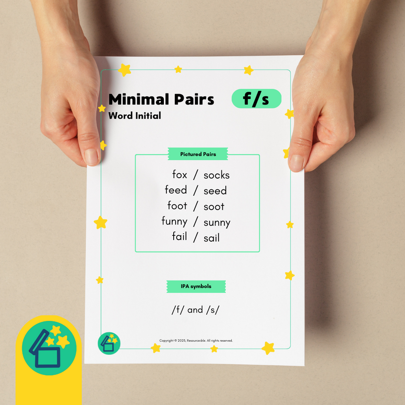 Minimal Pairs F and S | Speech Therapy Activities | pdf – Resourceible