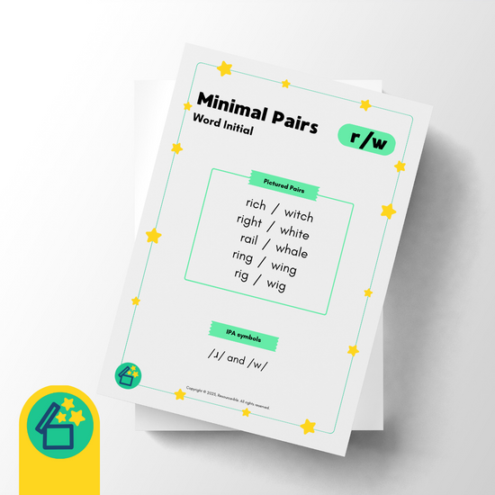 Minimal Pairs R and W | Speech Therapy Activities | pdf – Resourceible